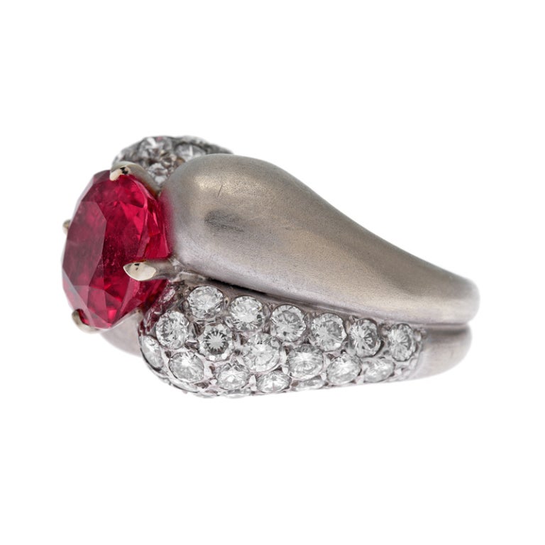 Unique Contemporary Tourmaline and Diamond Cocktail Ring at 1stDibs