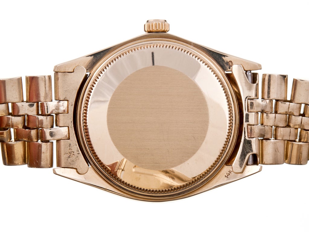 ROLEX Yellow Gold Datejust with Unusual Wave Dial at 1stDibs