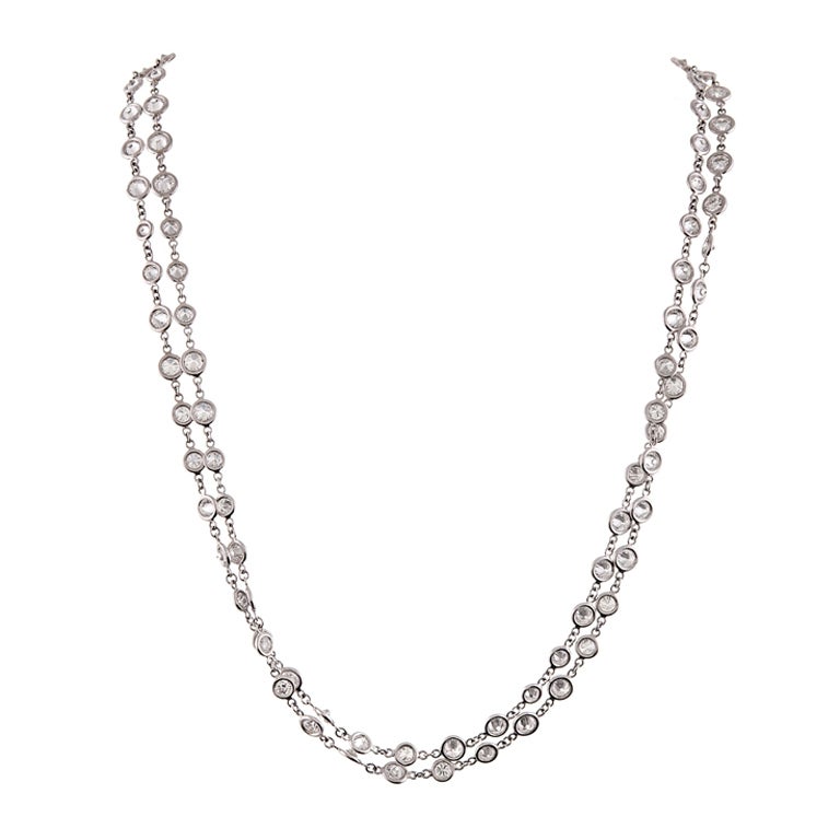 Platinum 34 Inch "Diamonds-by-the-Yard" Style Chain at 1stDibs | 34 ...