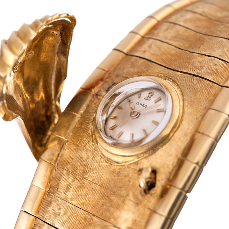 Omega Ladies Yellow Gold Concealed Dial Bracelet Watch For Sale at ...