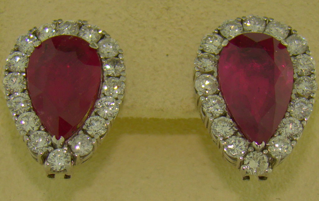 Platinum, Ruby and Diamond Handmade Detachable Earrings at 1stDibs