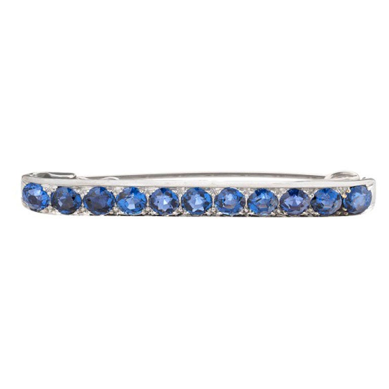Rare Sapphire Bar Brooch at 1stDibs