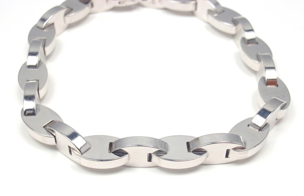 HERMES White Gold Link Bracelet at 1stDibs | hermes white gold bracelet ...
