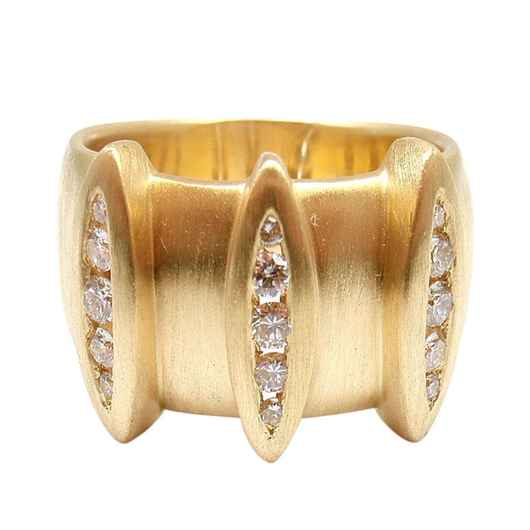 Elizabeth Rand Diamond Yellow Gold Ring at 1stDibs | elizabeth rand jewelry