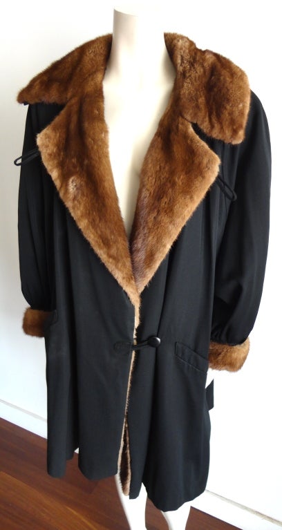 Vintage 1970's era J. MENDEL beaver and mink lined fur coat at 1stDibs
