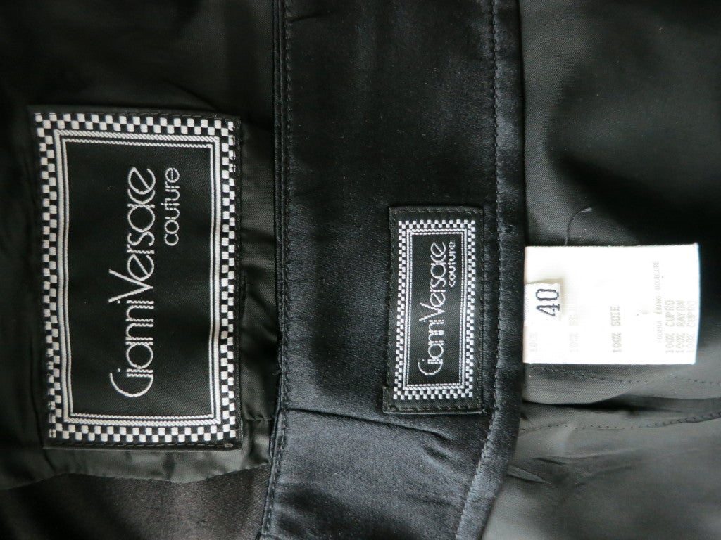 GIANNI VERSACE COUTURE 1990's Black and white curve skirt suit at 1stDibs