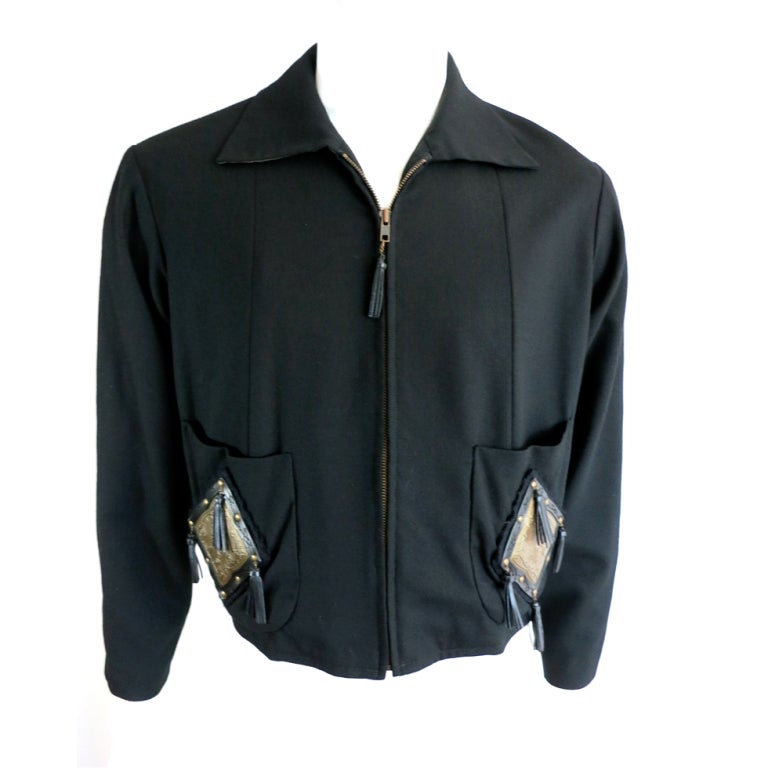 Vintage MATSUDA JAPAN 1980 engraved plate detail blouson jacket For ...
