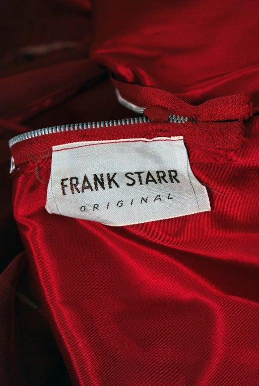 1950's Frank Starr Fuchsia Pink Chantilly-Lace Full Party Dress at 1stDibs