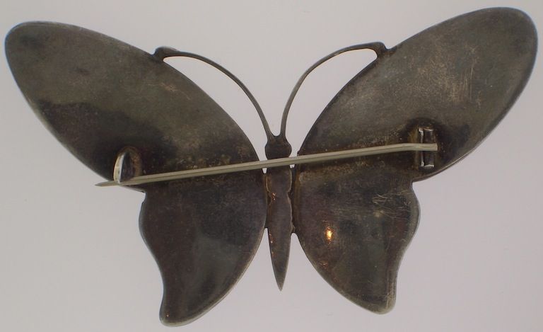 Butterfly Wing and Silver Brooch at 1stDibs