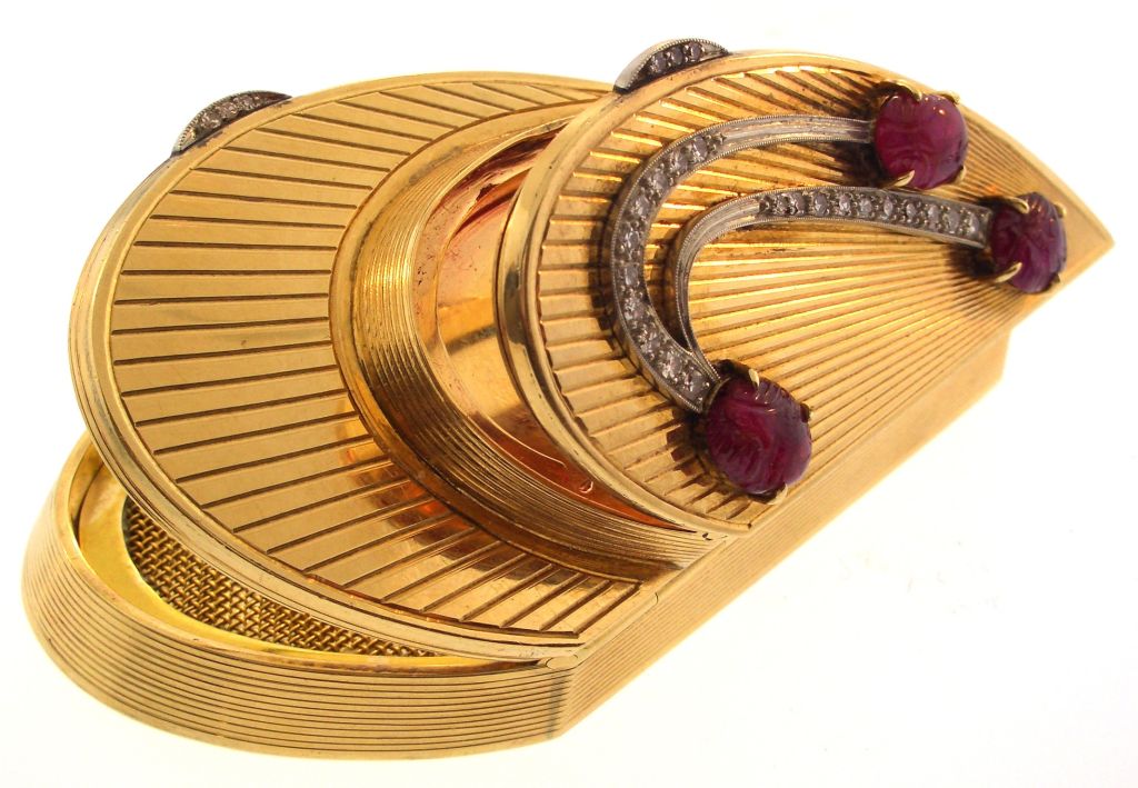 Most and Fogul Gold, Ruby and Diamond Compact For Sale at 1stDibs