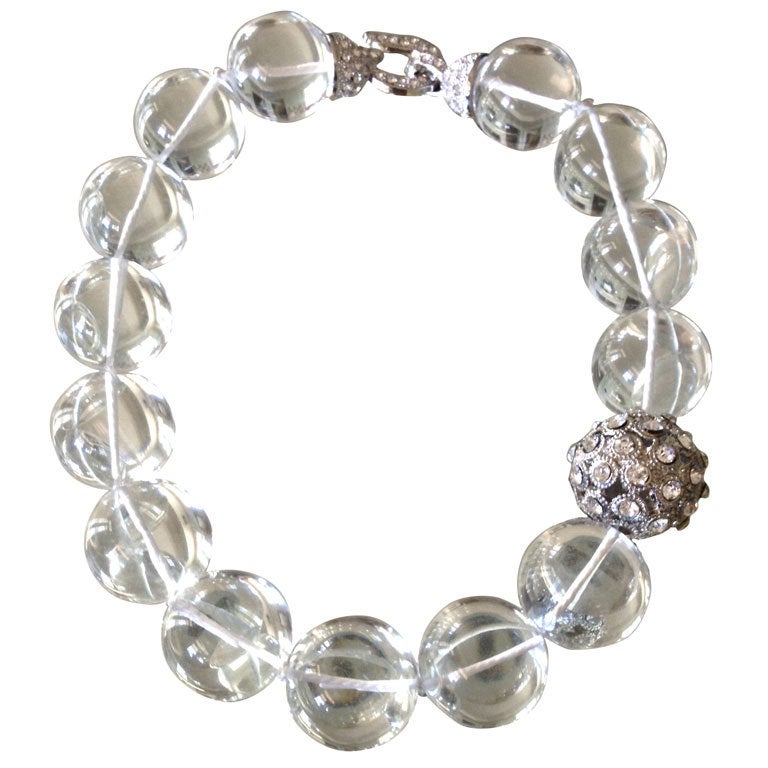 Magnificent Large Rock Crystal Necklace For Sale at 1stDibs