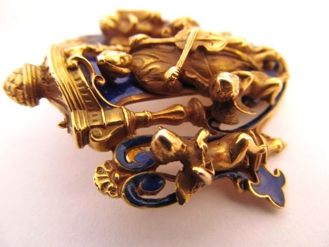 Froment Meurice Gold Brooch: "L'Harmonie" 1847 at 1stDibs