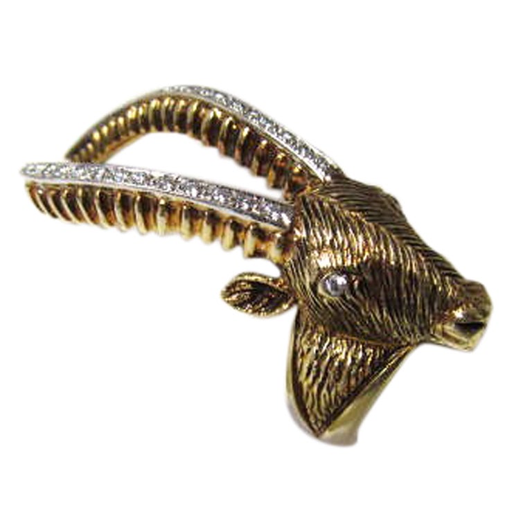 Spectacular Oryx Gold Ring With Elogated Antlers at 1stDibs