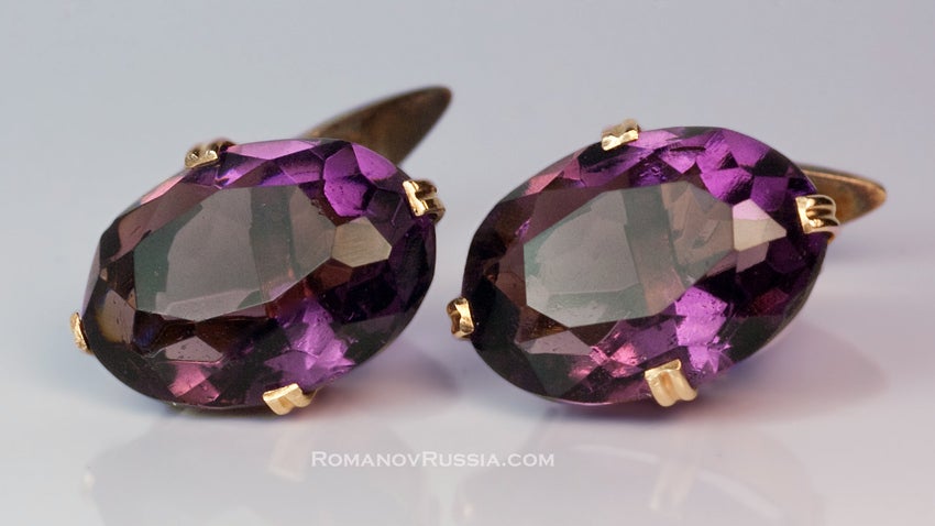 Antique Siberian Amethyst Russian Gold Cufflinks at 1stDibs | russian ...