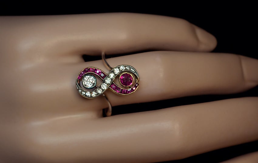 Russian Ruby Diamond Engagement Ring c1910 at 1stdibs