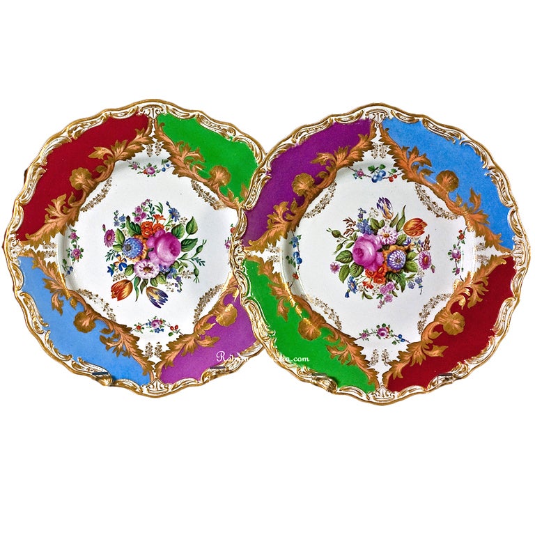Pair of Russian Antique Porcelain Plates at 1stDibs
