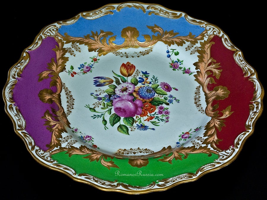 Pair of Russian Antique Porcelain Plates at 1stDibs