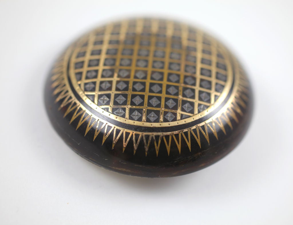 Antique Pique Sunflower Brooch in Tortoise Shell Gold and Silver at 1stDibs