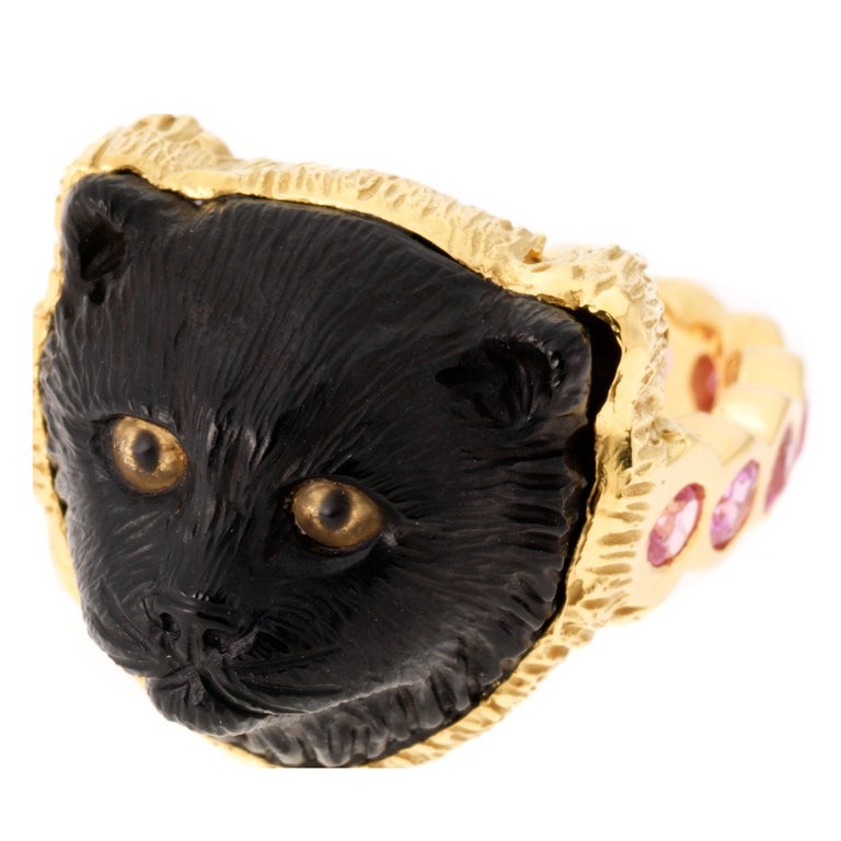 Double Headed Cat Ring For Sale at 1stDibs