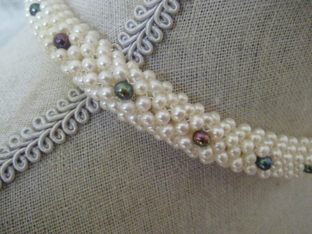 Marina J Woven White And Black Pearl Rope Necklace With 14k Yellow
