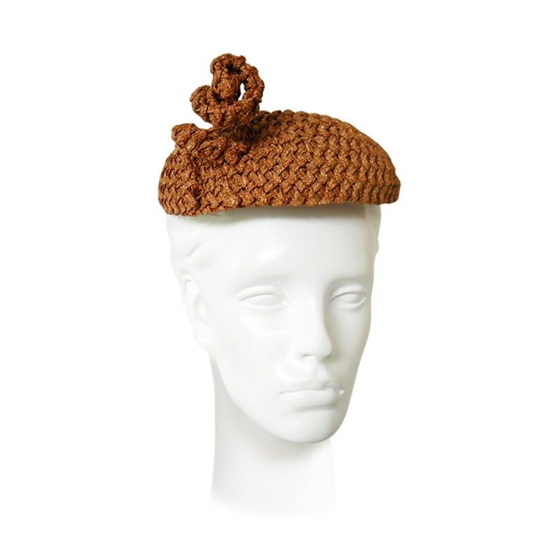 ADRIAN MAD CURLICUE INVERTED BOWL COCKTAIL HAT For Sale at 1stDibs