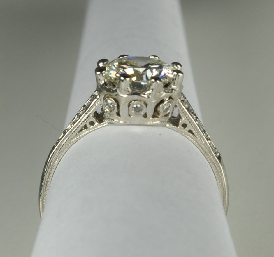 Fabulous Crown Setting Engagement Ring For Sale at 1stDibs