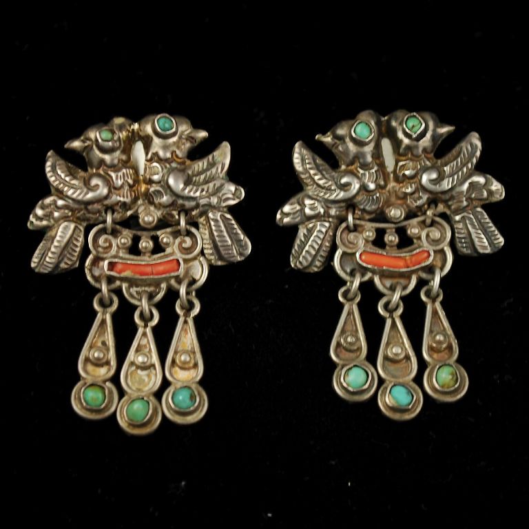 MATL Mexican Earrings Baby Quetzal Birds at 1stDibs | quetzal baby ...