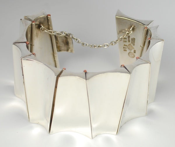 ANTONIO PINEDA Monumental Modernist Silver Bracelet at 1stDibs