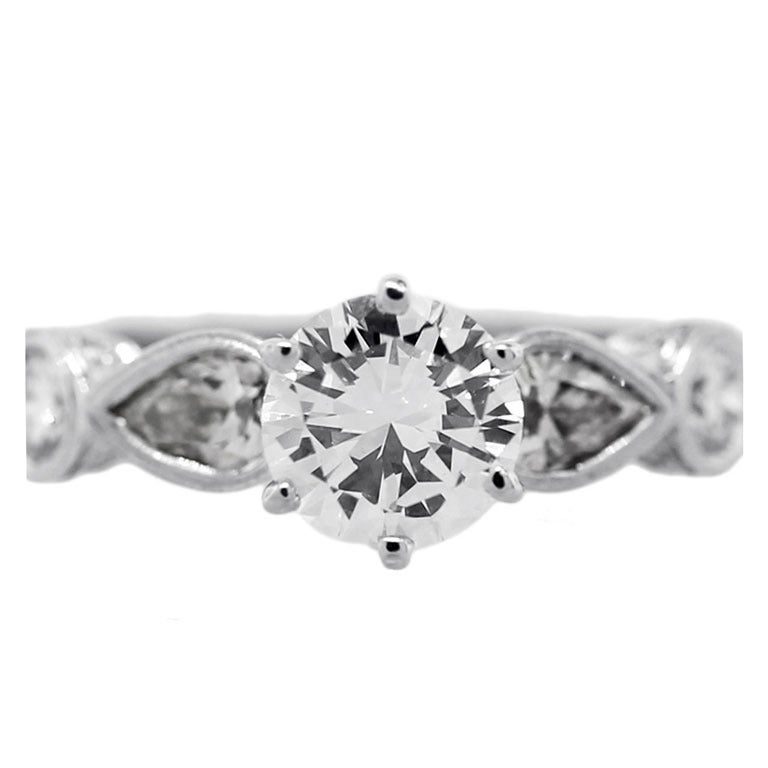 1 Carat Round Internally Flawless Diamond Engagement Ring For Sale at ...