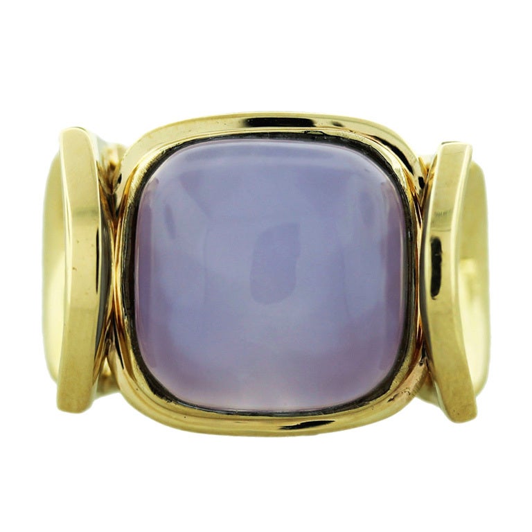Yellow Gold Chalcedony Gemstone Ring at 1stDibs