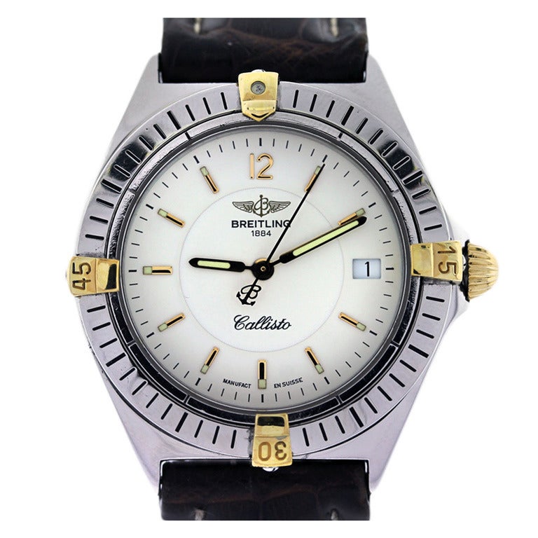 Breitling Stainless Steel and Yellow Gold Callisto Date Wristwatch at ...