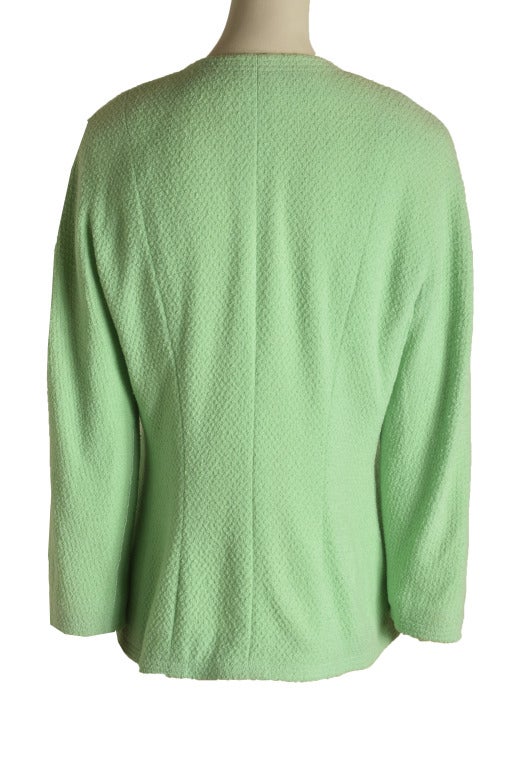 Chanel Green Wool Box Jacket with Four Pockets For Sale at 1stDibs ...