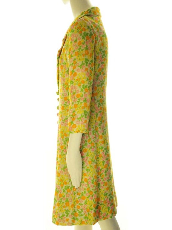 1960's Floral Bramson/ Gale Mitchell Dress and Coat Ensemble at 1stDibs ...