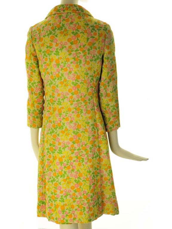 1960's Floral Bramson/ Gale Mitchell Dress and Coat Ensemble at 1stDibs ...