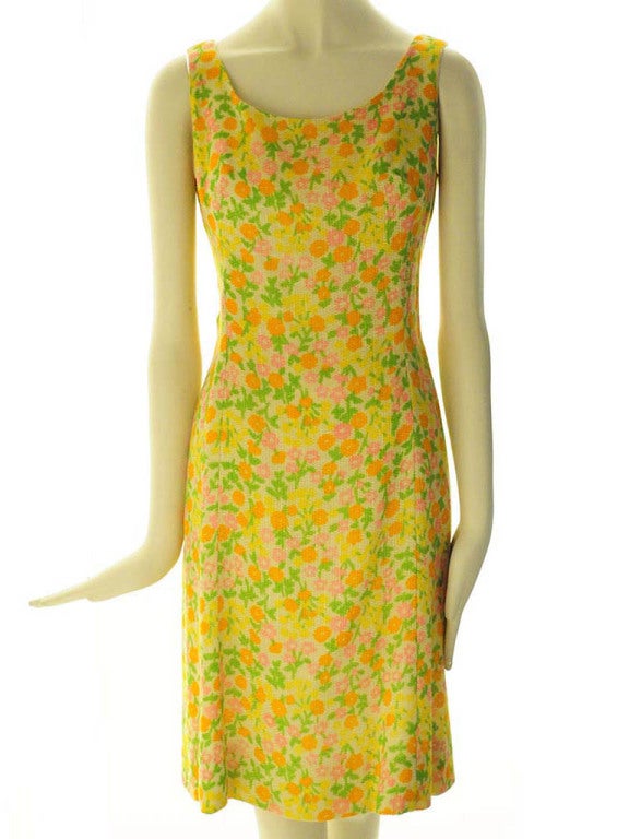 1960's Floral Bramson/ Gale Mitchell Dress and Coat Ensemble at 1stDibs ...