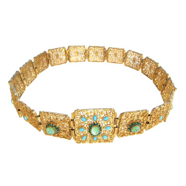 1950's Filigree and Stone Belt at 1stDibs