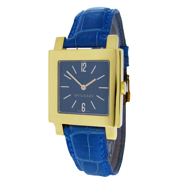 BULGARI Lady's Yellow Gold Quadrato Square Wristwatch at 1stDibs ...