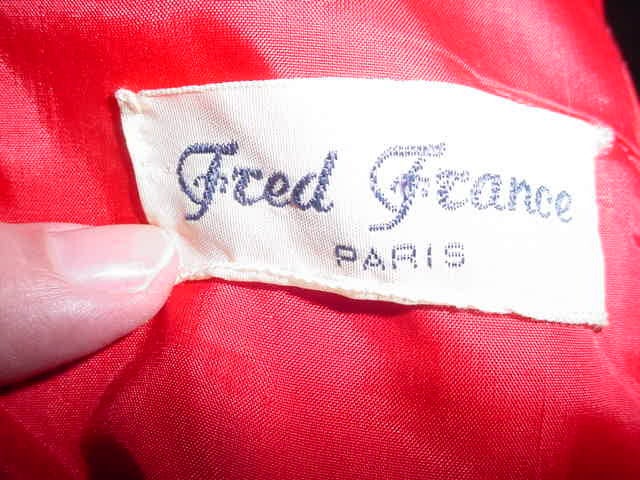 Fred France Paris long red vintage ruched strapless dress For Sale at ...
