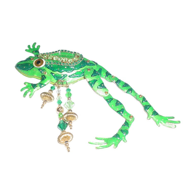 Lunch at the Ritz vintage frog brooch For Sale at 1stDibs