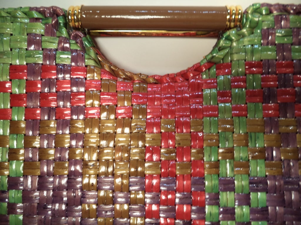 Vintage RODO Firenze Wicker Clutch Handbag NM at 1stDibs