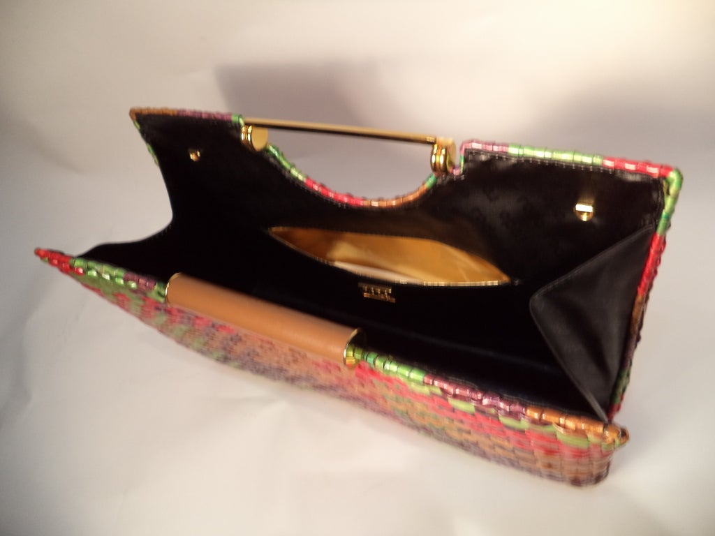 Vintage RODO Firenze Wicker Clutch Handbag NM at 1stDibs