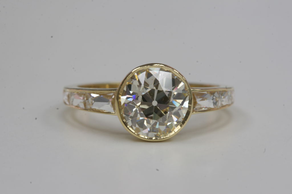Amazing French Cut Deco European cut ring at 1stDibs