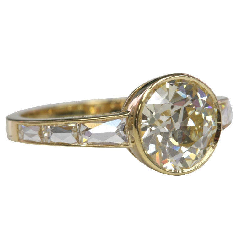 Amazing French Cut Deco European cut ring at 1stDibs