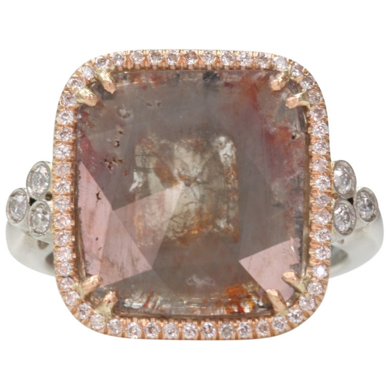 Natural Diamond Slice Ring at 1stDibs