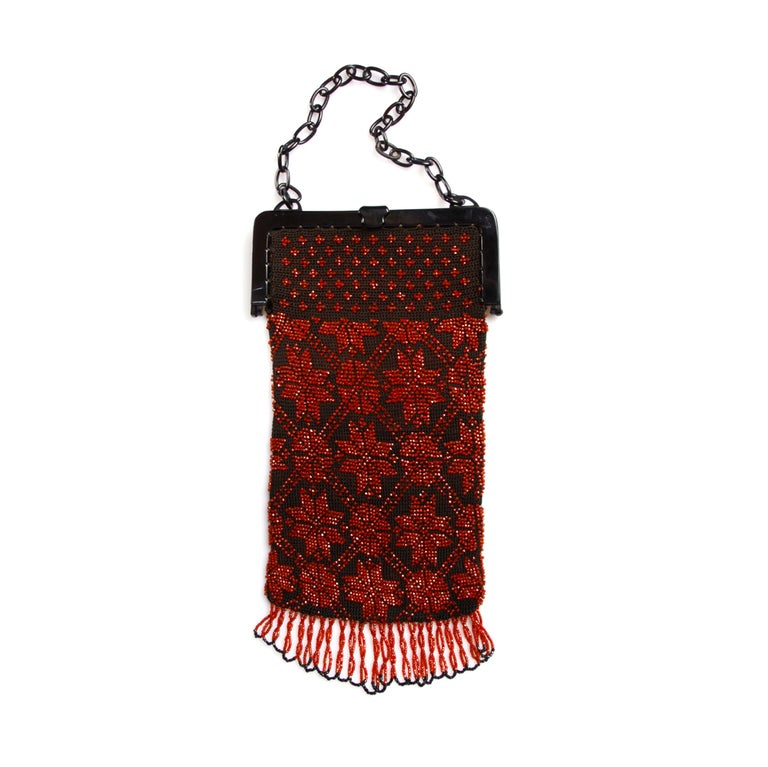 Oversized 21" 1920s Beaded Flapper Purse- Museum Quality Bag at 1stDibs