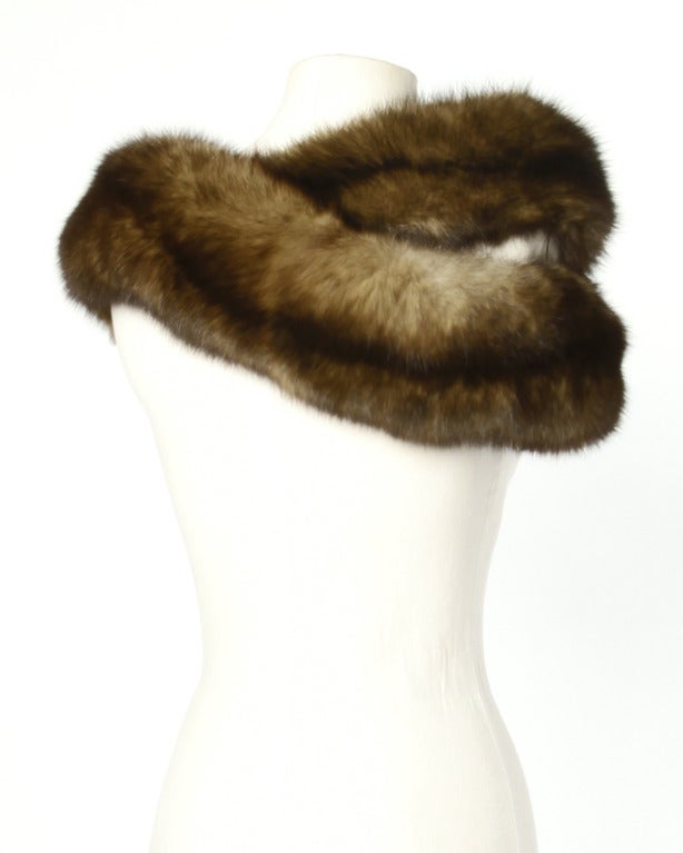 Luxurious Sable Fur Wrap- Long Vintage 41" Stole / Fling at 1stDibs