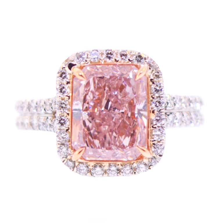 Three Carat Natural Pink Diamond Ring For Sale At 1stdibs