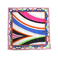 Signature wave printed pocket square at 1stDibs