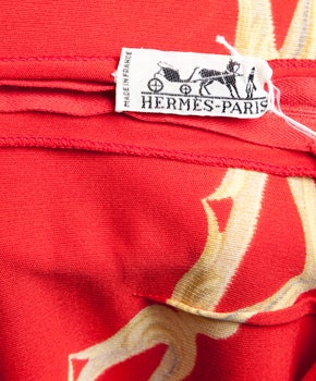 Hermes vintage top red gold crown pattern at 1stDibs