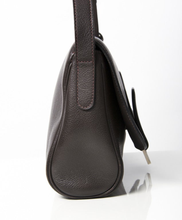 Delvaux Dark Brown Leather Shoulder Bag at 1stDibs